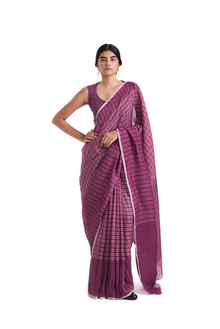 Kariya Morakasi Linen Sari – Anavila