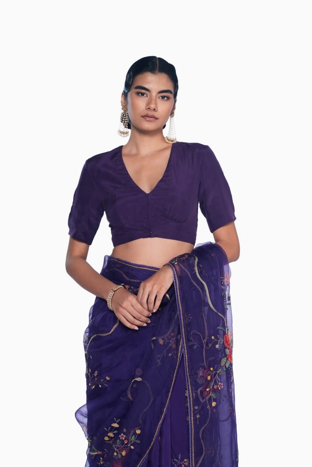 Esmet Purple Silk Blouse – Anavila