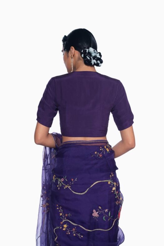 Esmet Purple Silk Blouse – Anavila