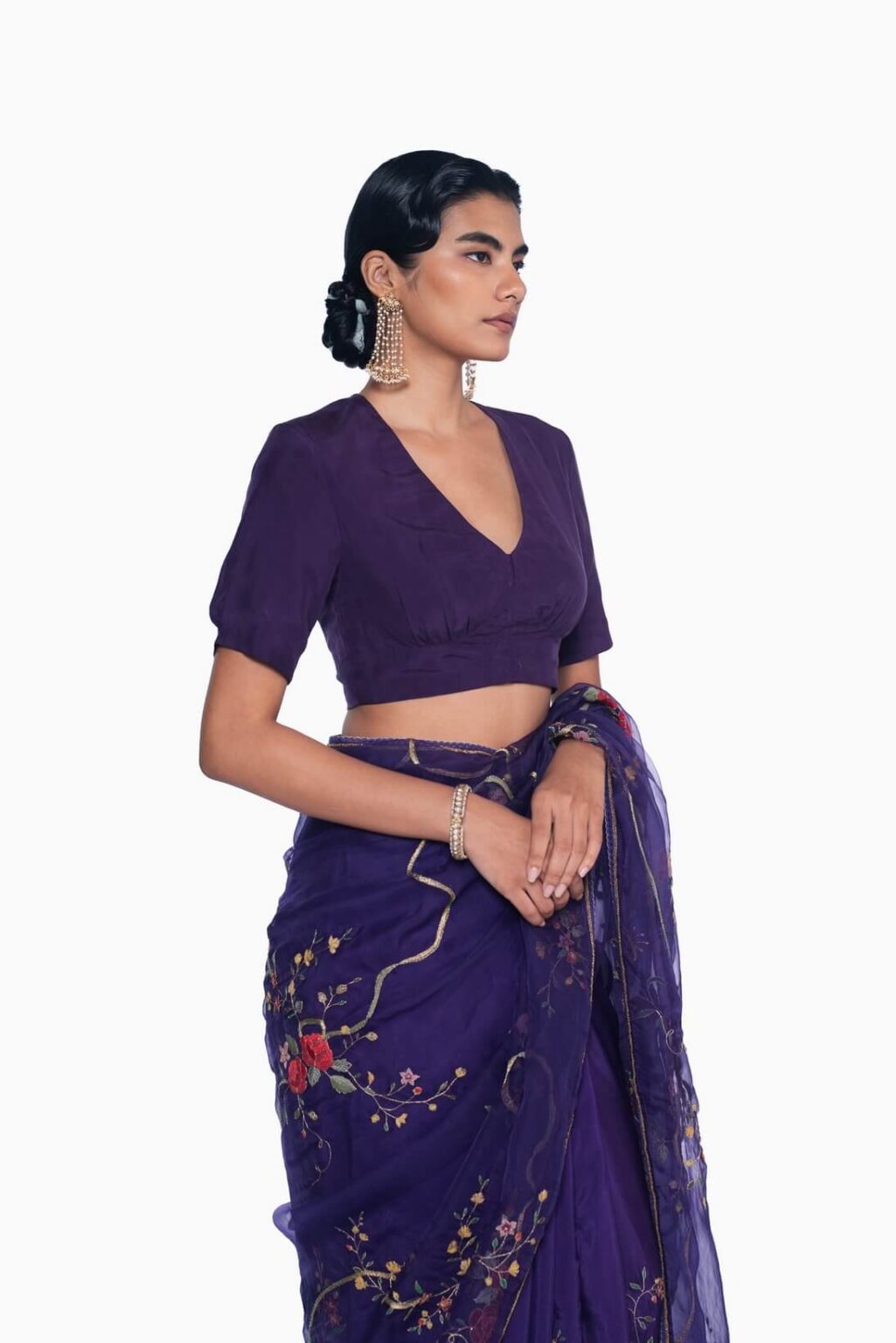 Esmet Purple Silk Blouse – Anavila
