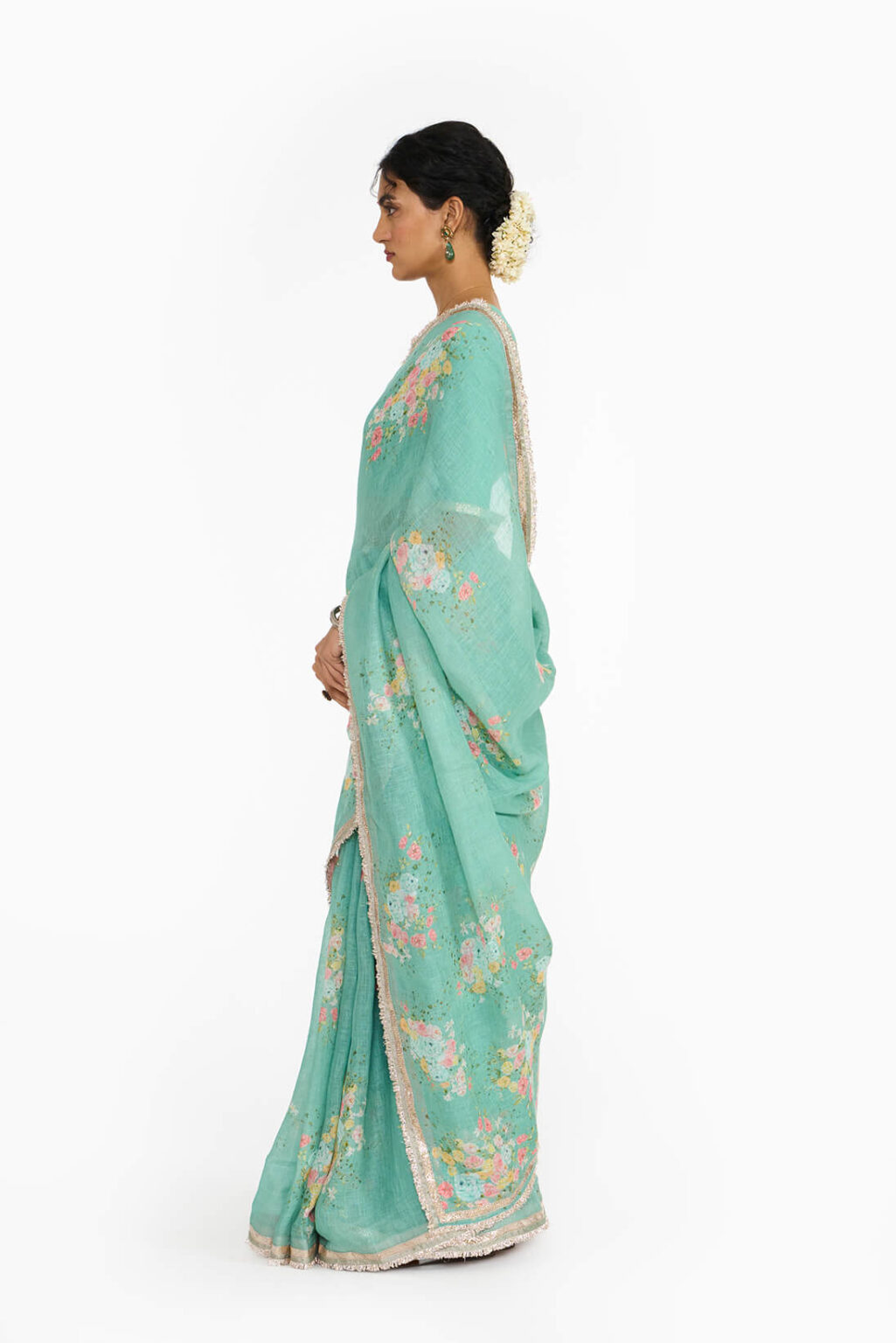 Jade Printed Sari – Anavila