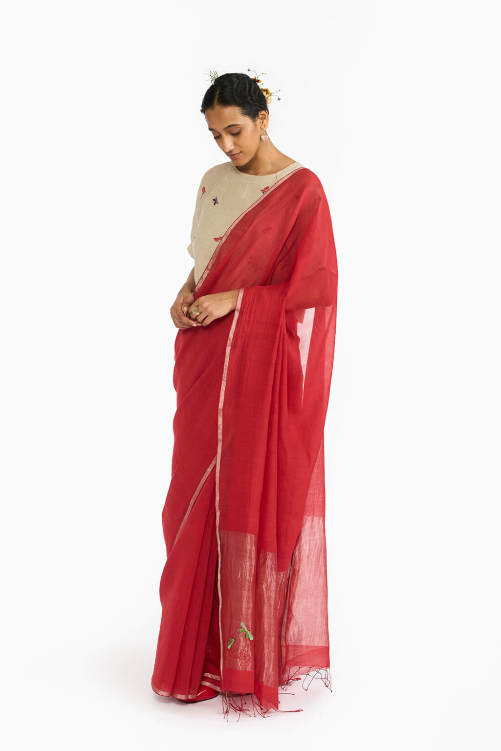 Jade Printed Sari – Anavila