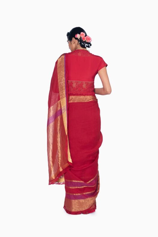 Sehar Red Sari – Anavila