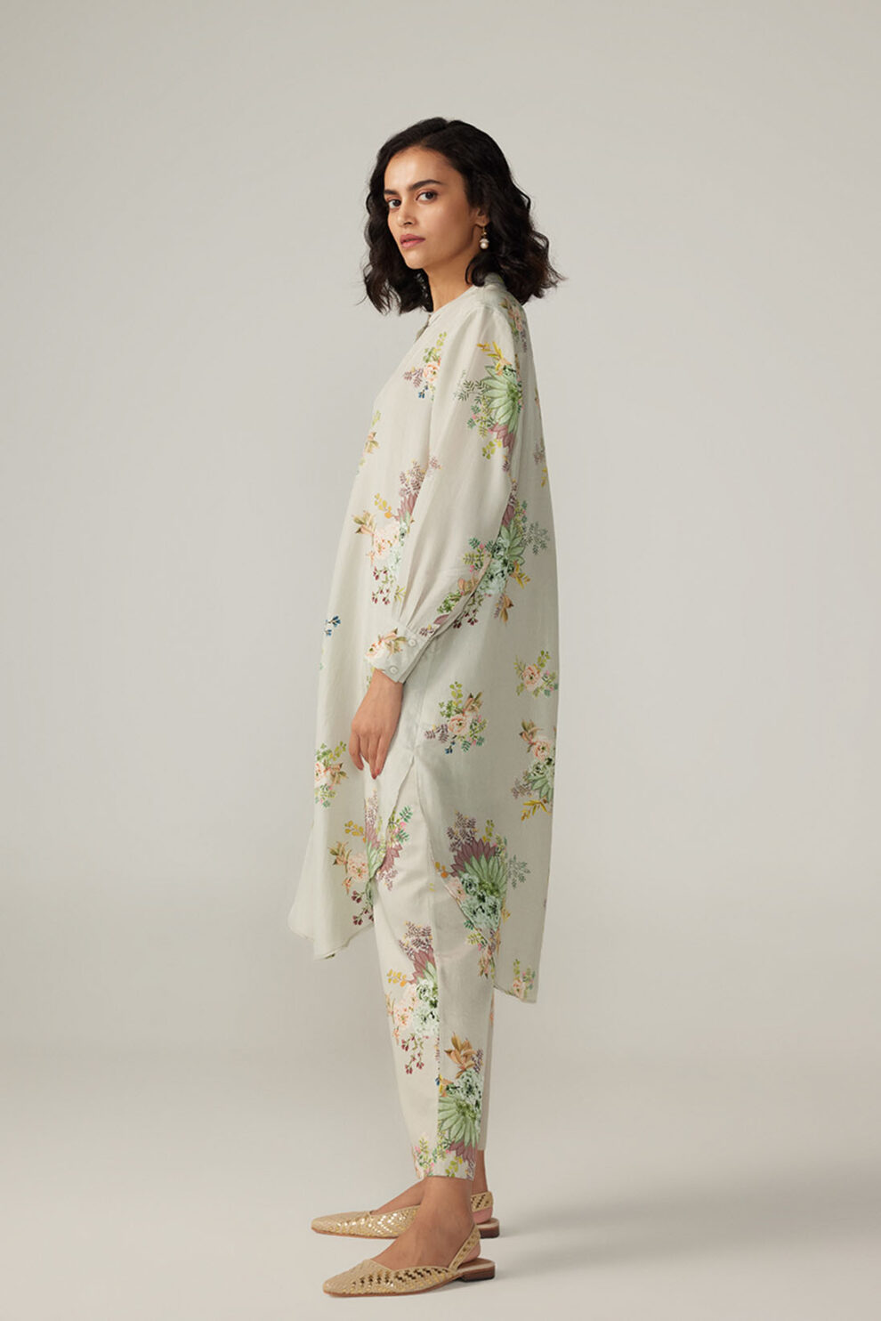 Soft Green Printed Silk Kameez Set – Anavila